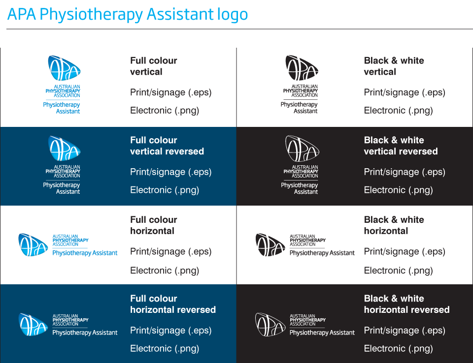 APA | APA physiotherapy assistan logos APA | APA physiotherapy assistan logos